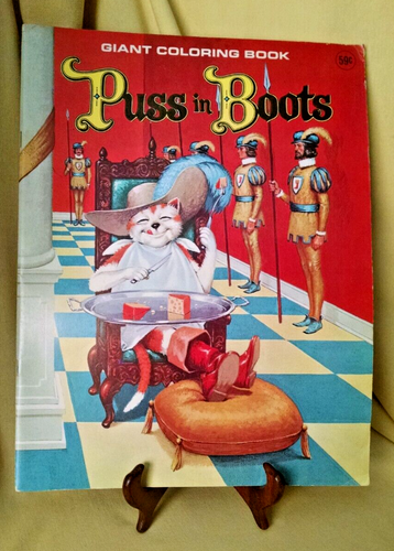 PUSS IN BOOTS GIANT COLORING BOOK PLAYMORE NY USA A-4840-3 CONNECT DOTS ...