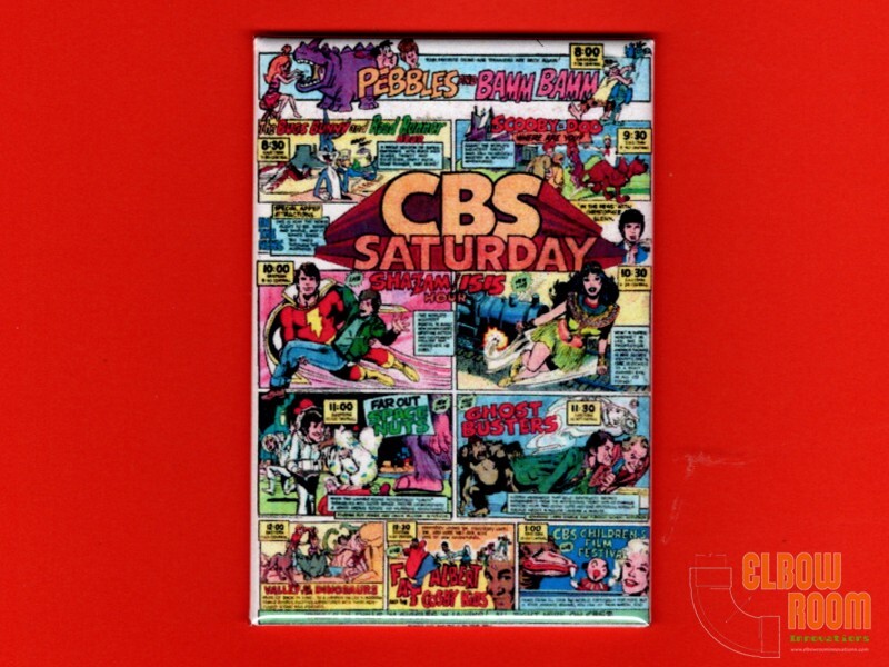 CBS Saturday morning cartoons comic book ad art 2x3" fridge magnet 70s ...
