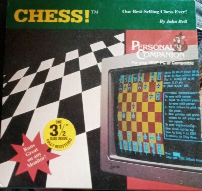 Vintage CHESS! computer game 1992 MS-DOS IBM 3.5" Disk Box John Bell ...