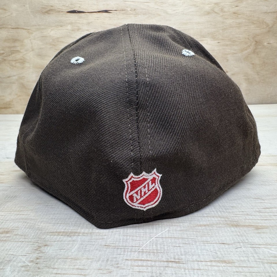 USED sz 7 3/4 Pittburgh Penguins New Era 59Fifty Fitted Cap Hat Brown ...
