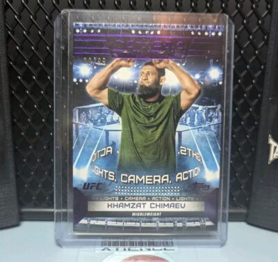 Khamzat Chimaev 2024 Topps UFC Knockout Lights Camera Action Purple 20/ ...