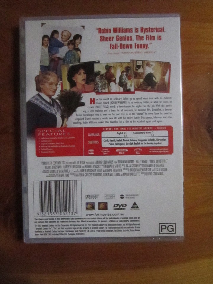DVD MRS DOUBTFIRE SPECIAL EDITION NEW SEALED GREAT ** MUST SEE **** | eBay