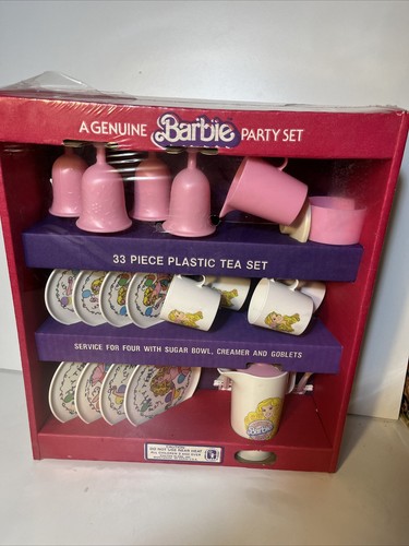 Vintage Hard To Find Genuine Barbie Party Set With Goblets NEW FACTORY ...