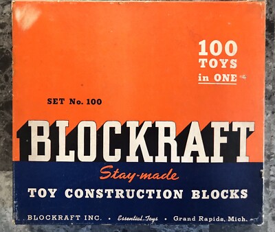 Antique Blockraft Toy Construction Wooden Blocks Set #100. 100 Toys In ...