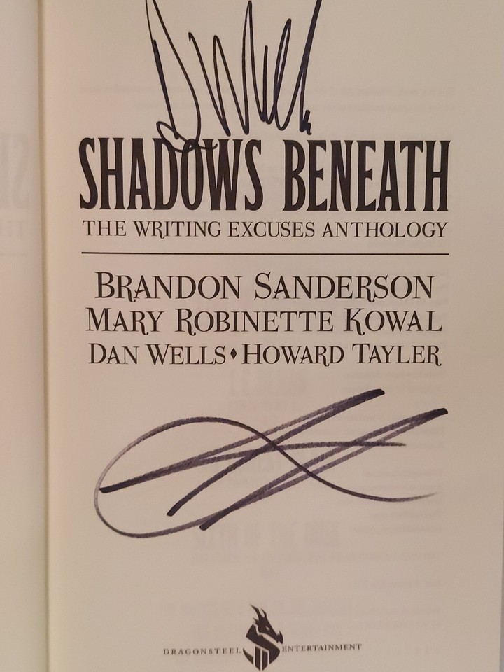 Brandon Sanderson, Dan Wells ~ Shadows Beneath ~ Scarce SIGNED by both ...