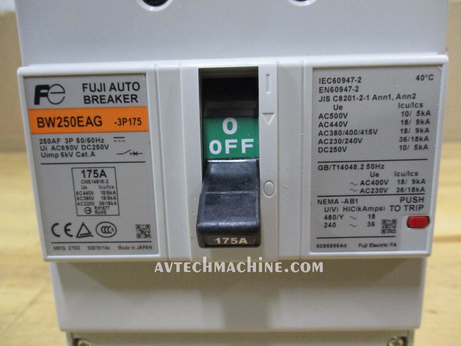 Fuji Auto-Breaker BW250EAG-3P175 BW250EAG 3P 175A | eBay