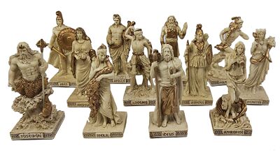 12 Pc 3.5" Greek Olympian Gods Mythology Figurine Statue Set Antique ...