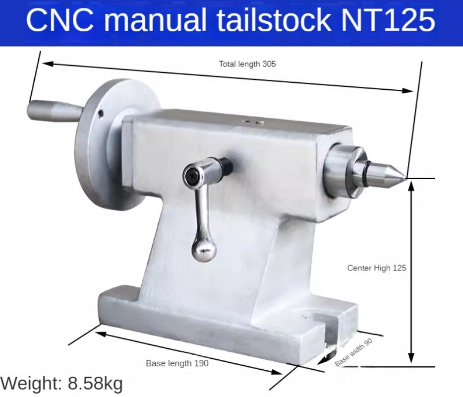 MT3 CNC Manual Tailstock Center Height 125mm/135mm145mm/160mm/185mm ...