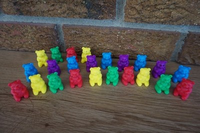 Plastic Color Teddy Bear Figure Set Lot Preschool Count Sort Math ...