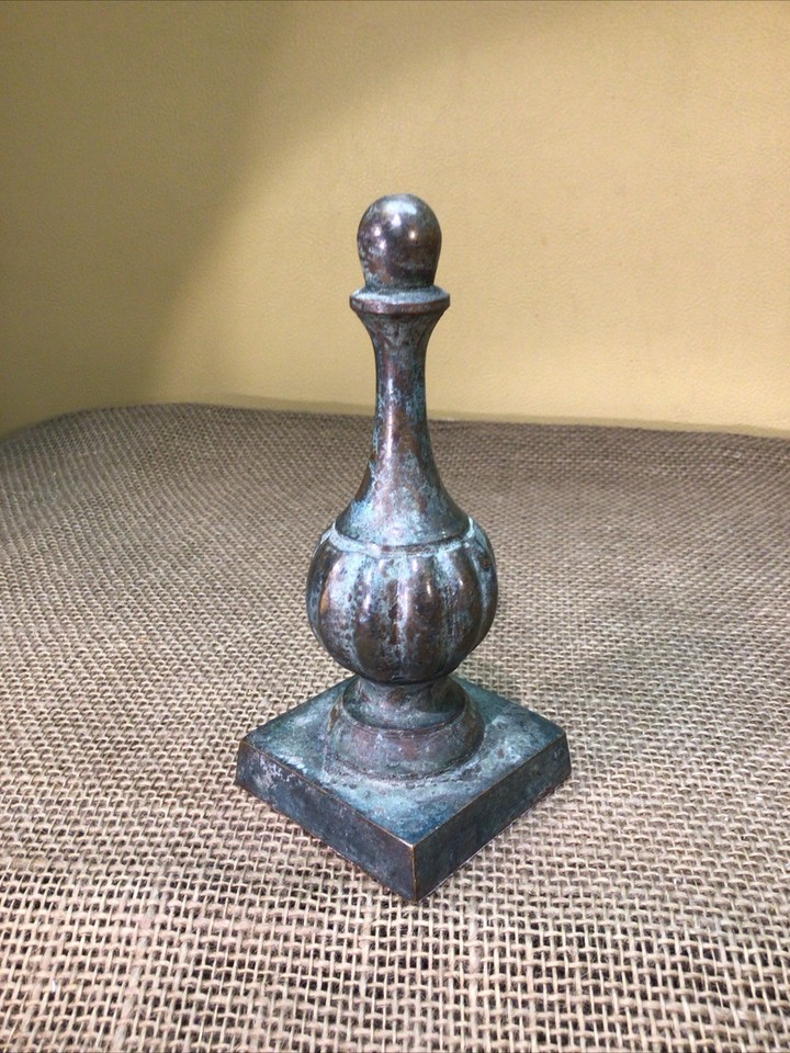 Solid Bronze Metal Finial Sculpture Table Display 5.25” Tall Velvet Pad ...
