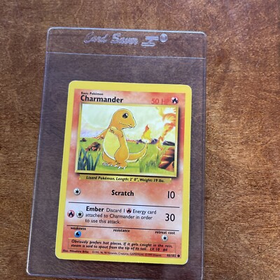 Charmander Pokemon Card 46/102 Original 1995 Base Set Super Rare 96 98 ...