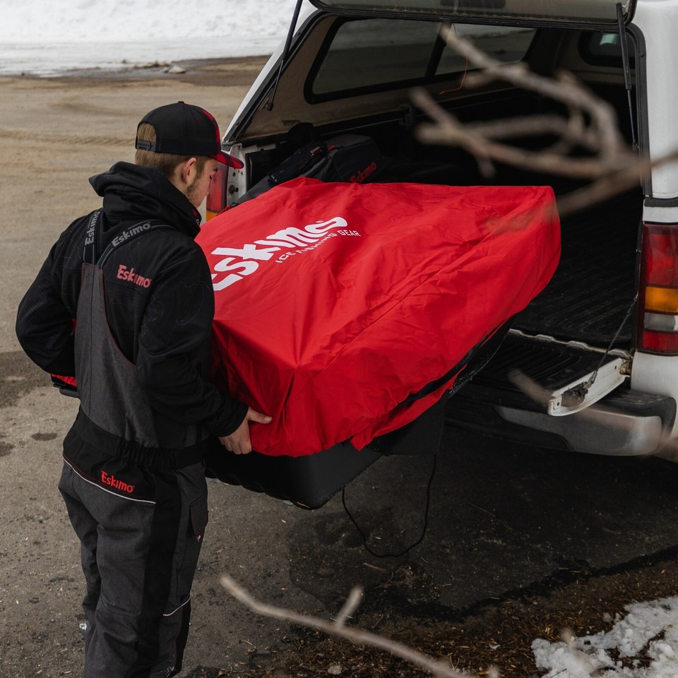 Eskimo Wide 1 Thermal Sled Ice Shelter, Insulated, Red, 1-Person, 14.8 ...