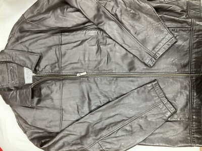 WILSONS LEATHER JACKET BY M JULIAN DARK BROWN MENS SZ L MOTORCYCLE SOFT ...