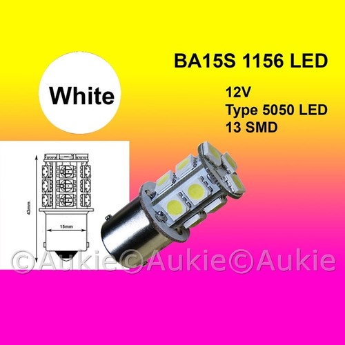 8x 12V BA15S(1156) White Car Auto Light 13SMD LED Brake/Reverse/Turn ...