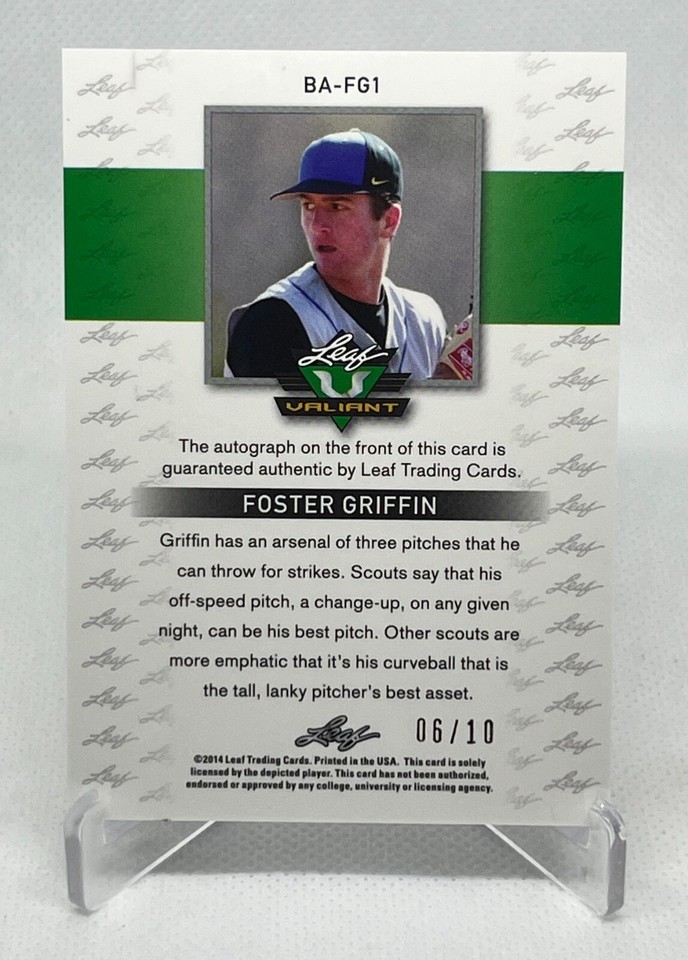 Foster Griffin 2014 Leaf Valiant Gold SP RC Auto /10 ( Dodgers ) | eBay