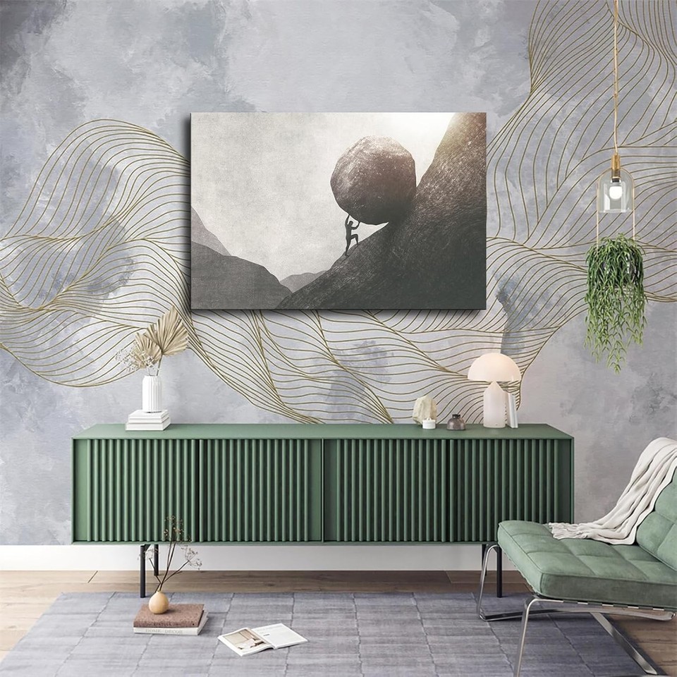 Sisyphus Vintage Greek Mythology Poster Art Print Canvas Wall Art ...