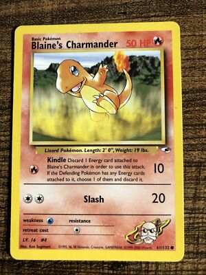 Pokémon TCG Blaine's Charmander Gym Heroes 61/132 Regular Unlimited ...
