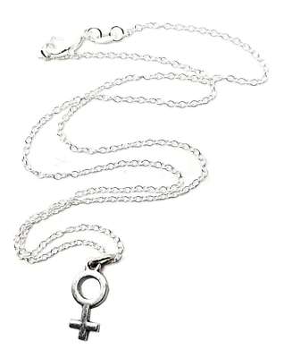 Venus Female Necklace Pendant Silver Plated Women Venus Feminist Symbol ...