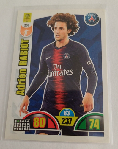 Carte Card Carta n°258 Adrien RABIOT PSG Paris France Panini Adrenalyn ...
