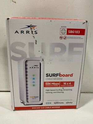 ARRIS SB6183 SURFBoard DOCSIS Speed 3.0 Cable Modem Xfinity Cox ...