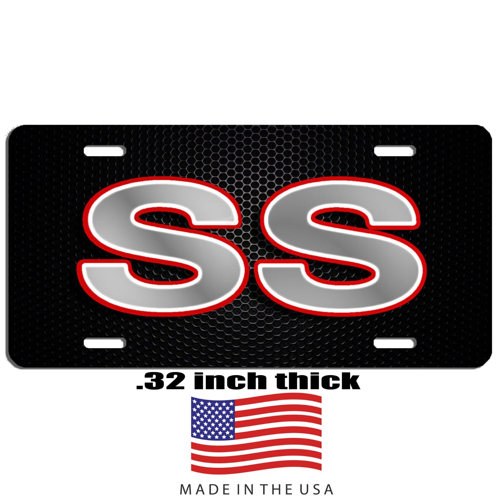 Chevy SS art auto vehicle aluminum license plate car truck SUV Blk bmp ...