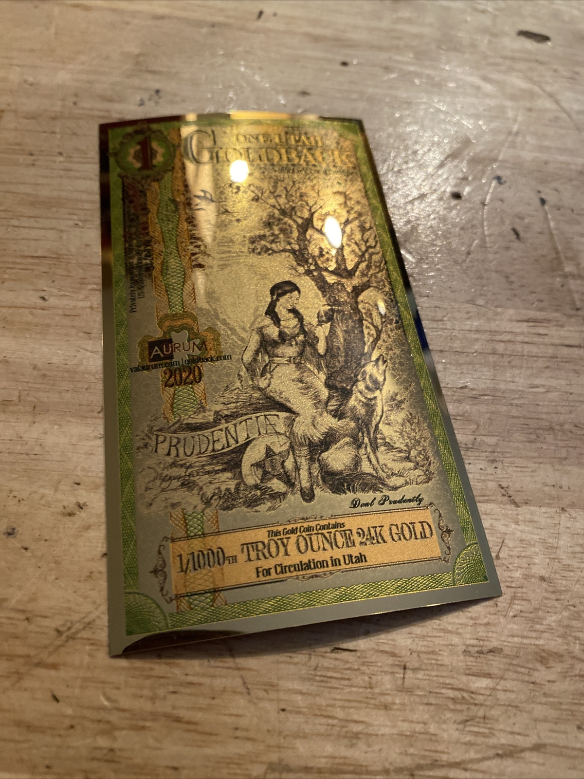 Utah Goldback 1/1000th Gold Troy Ounce 24K Currency Private Issue .999 ...