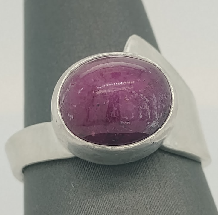 Ruby Stone Cabochon Fashion Ring 925 Sterling Silver Size 8.5 | eBay