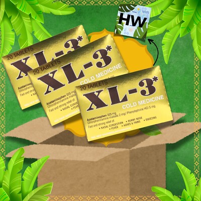 3X PACK XL-3 GOLD COLD & COUGH MEDICINE 12 CAPS /XL3 GRIPA & TOS 24 ...