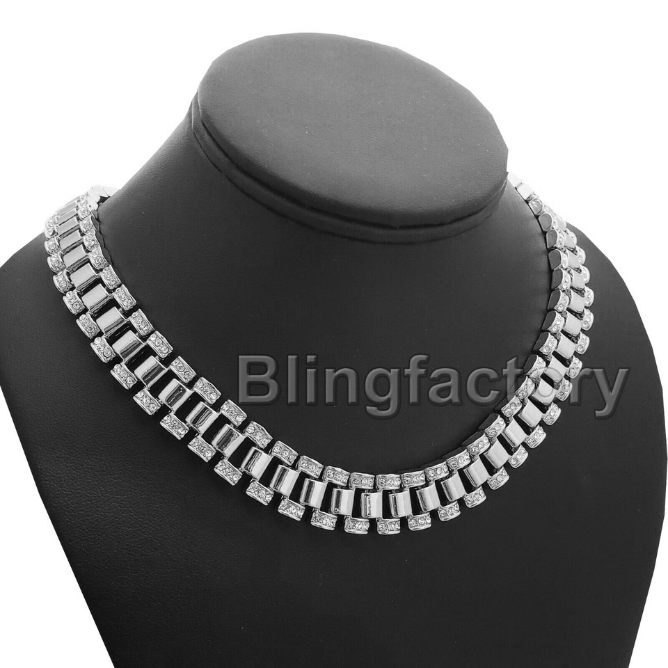 Hip Hop Iced Silver Tone Number 23 & 20" Iced Rollie Link Choker Chain ...