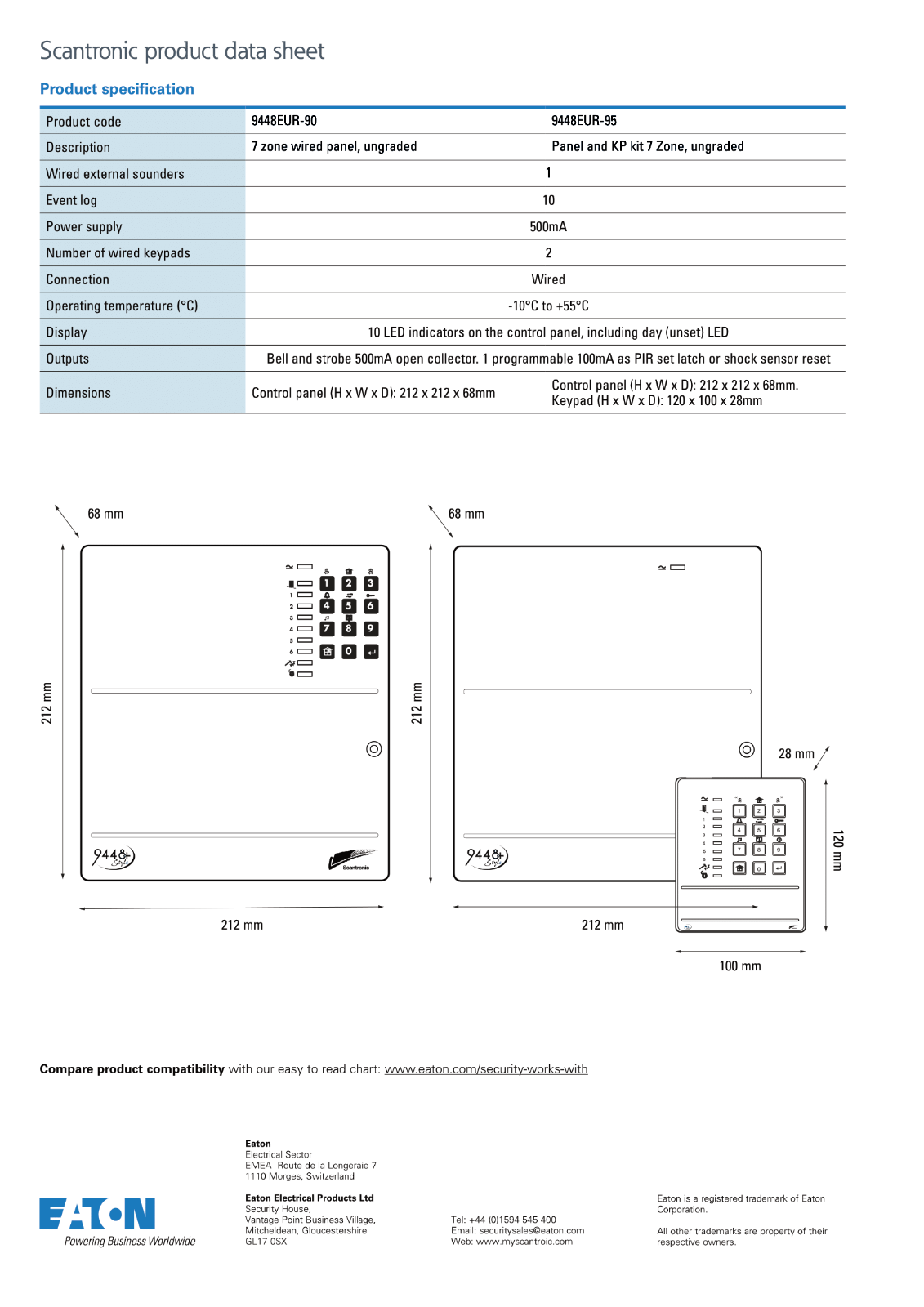 Compact Wired Intruder Burglar Alarm System Kit and Accessories Eaton I ...