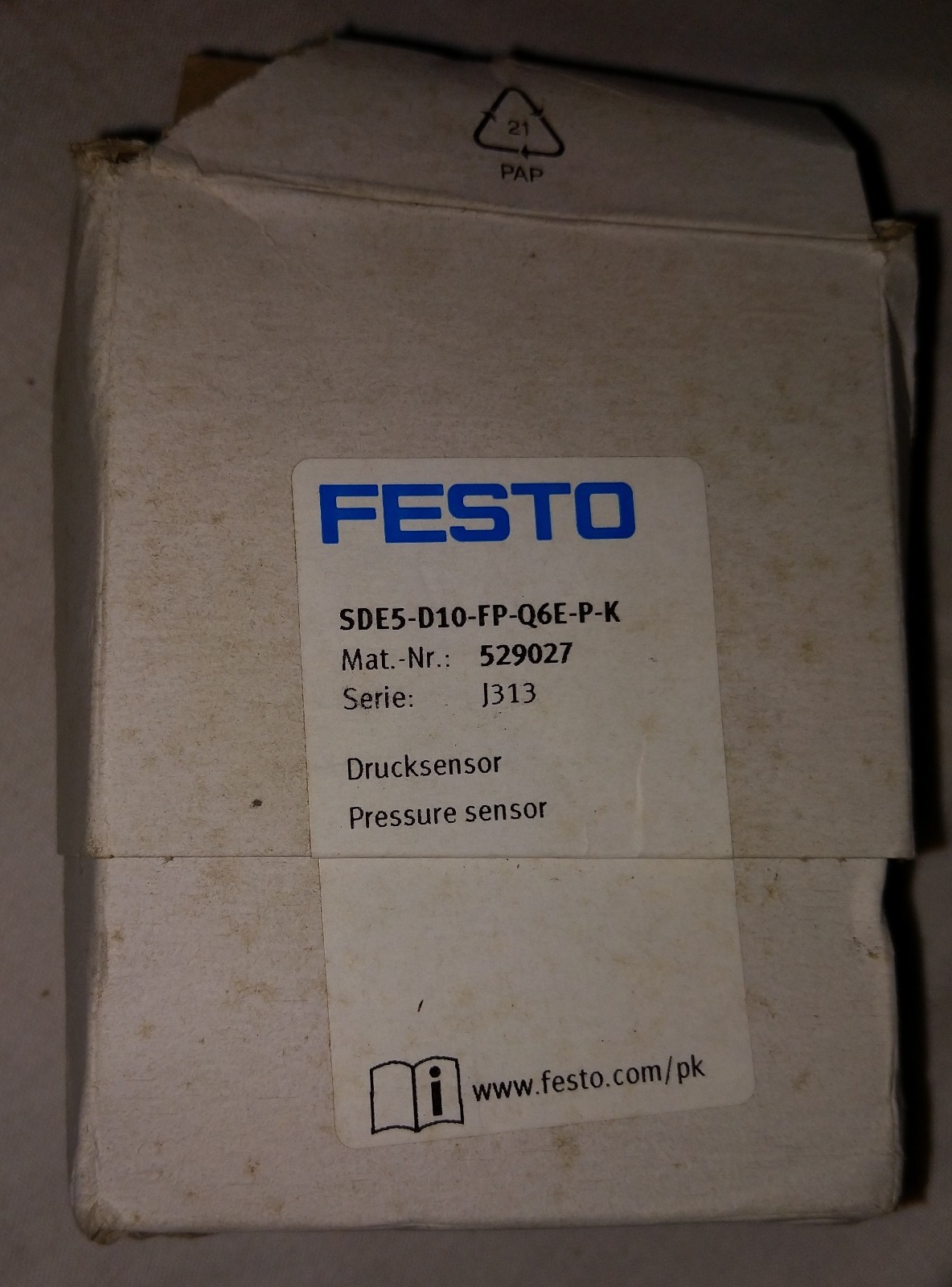 FESTO 529027 SDE5-D10-FP-Q6E-P-K Pressure Sensor | eBay