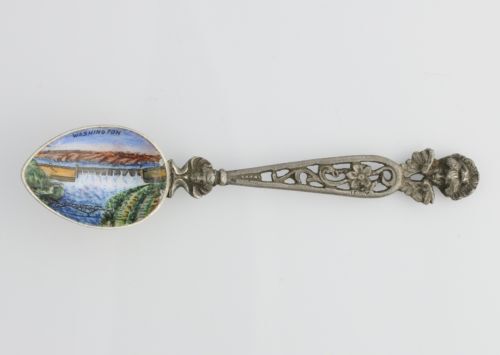 Washington Souvenir Spoon - 800 Silver Enamel Figural Vintage ...