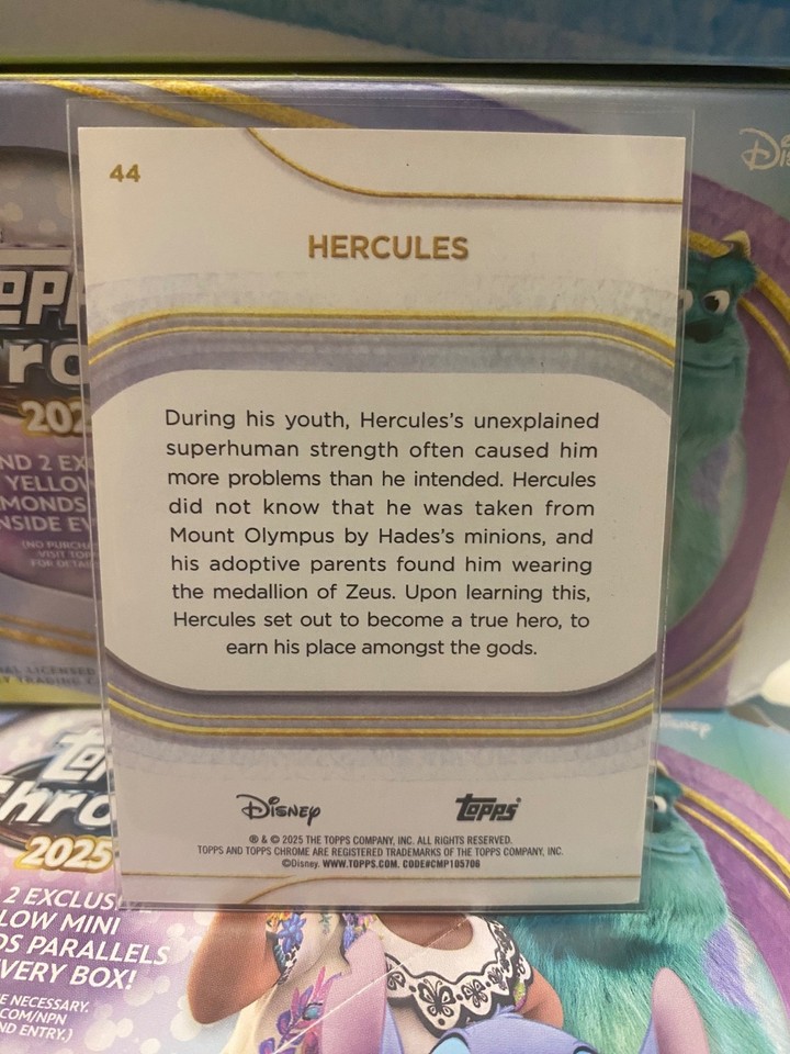 2025 Topps Chrome Disney Hercules #44 Aqua 141/299 | eBay
