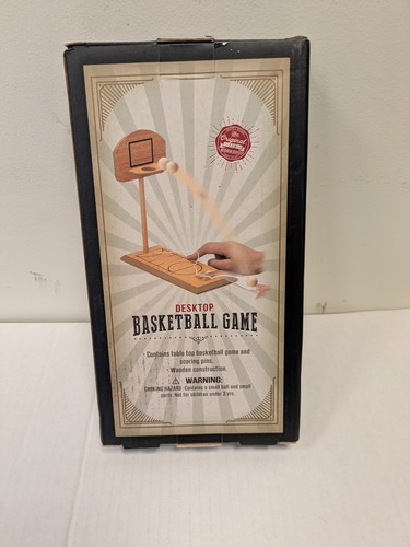 DESKTOP MINI BASKETBALL GAME PORTABLE WOODEN INCLUDES SCORING PINS ...
