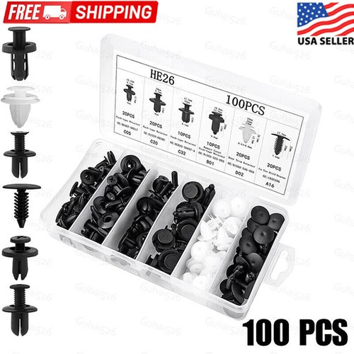 100PACK Bumper Clips Retainer Rivet FENDER TRIM Car Auto Push Pin ...
