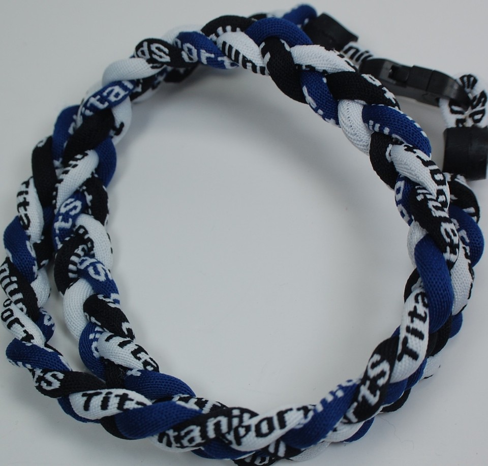 NEW! LARGE 24" 3 Rope Titanium Sport Necklace Navy Black White Tornado ...