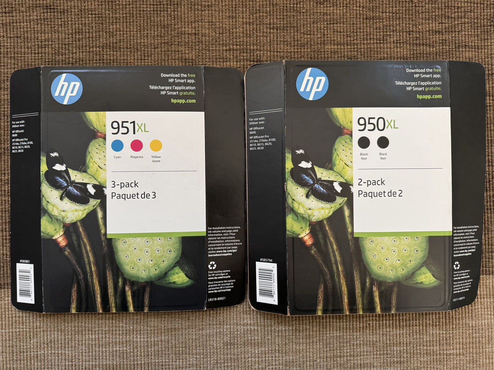 5-PACK HP GENUINE 950XL BLACK & 951XL COLOR INK (RETAIL BOX) OFFICEJET ...