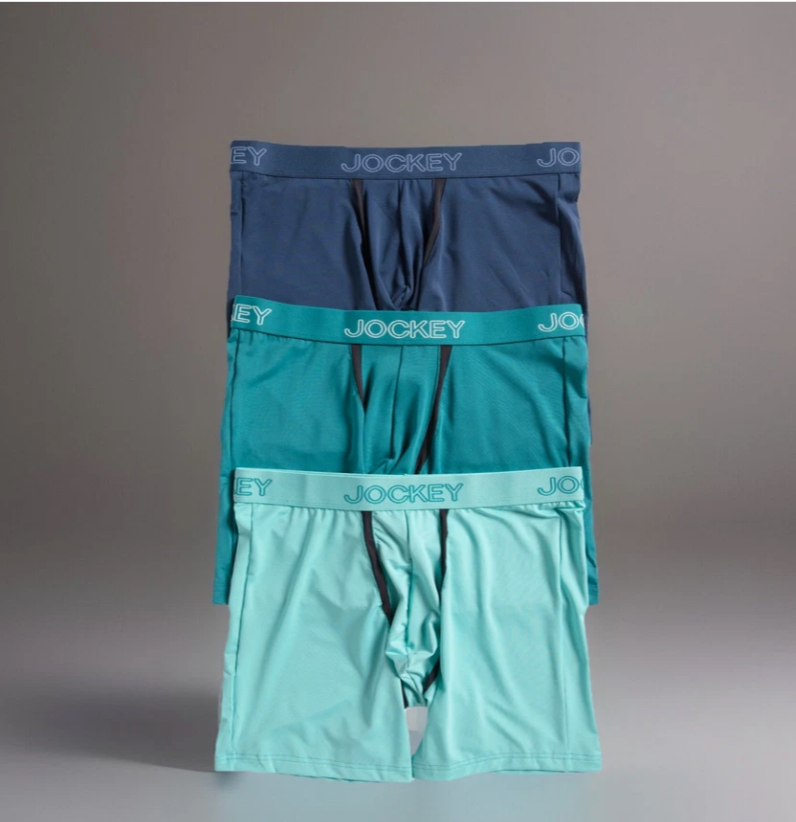 Jockey Men's Boxer Briefs 3 Pack Large 36-38 Blue Teal Chafe Proof ...