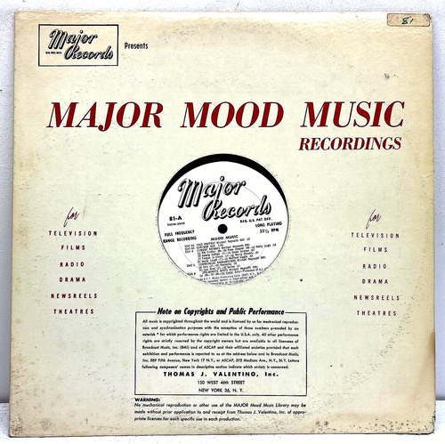 Production Music 1966 Vinyl Major Records 1st Press #81 Library Beats ...