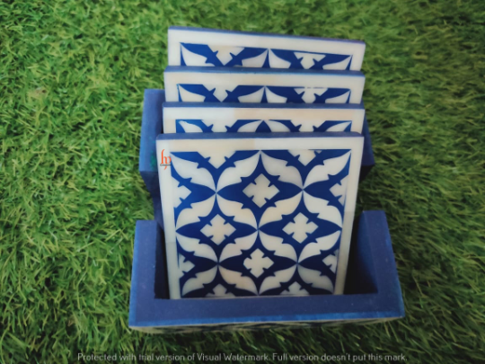 Beautifully Hand Crafted Bone Inlay Coaster Set Ready to Ship Best gift ...