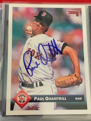 PAUL QUANTRILL AUTOGRAPHED SIGNED 1993 DONRUSS CARD RED SOX COA | eBay