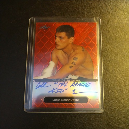 #5/5 Cole Escovedo RED Rookie Auto 2011 Leaf Metal MMA Autograph Card ...
