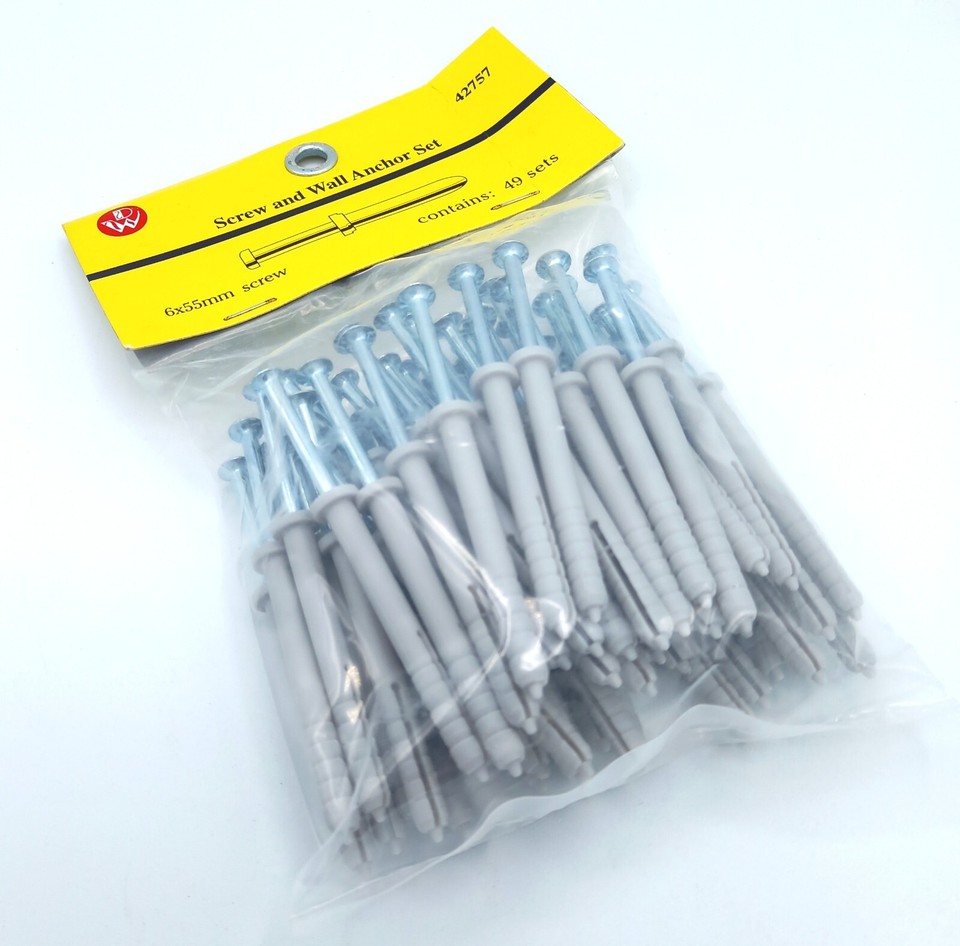 Frame Fixings Hammer In Nylon Masonry Wall Plugs & Screws 6MM - 55MM ...