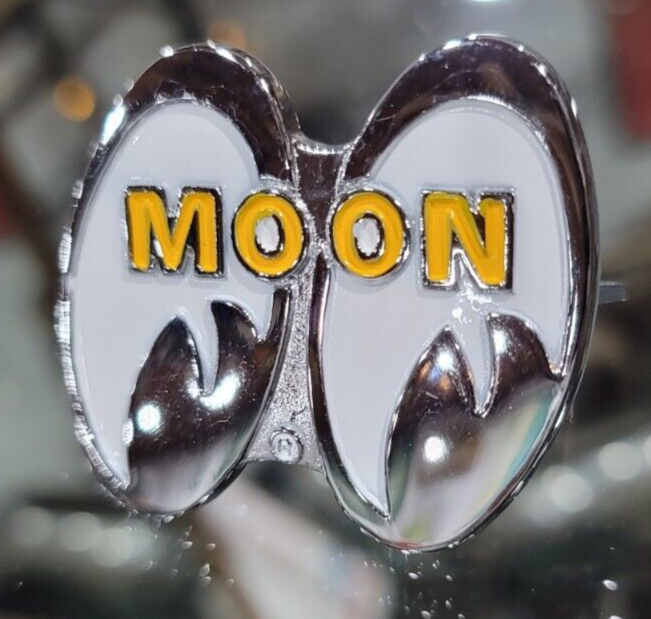 Custom MOONEYES Die-Cast Chrome Grill Emblem Fender Dash Badge Hot Rod ...