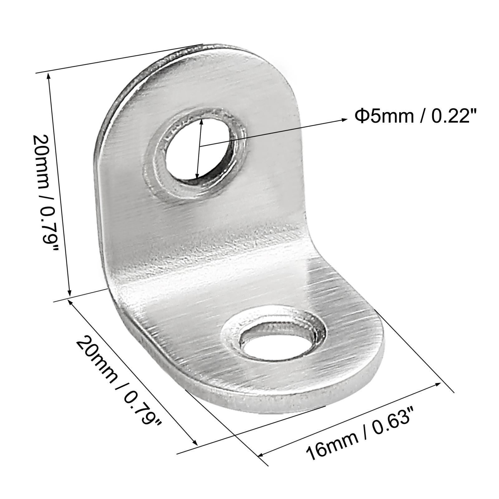 Corner Brace Angle Bracket Fastener L Shape 20mmx20mmx16mm Stainless ...