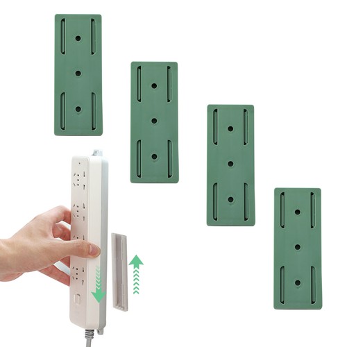 4pcs Power Outlet Fixer Rack Wall-mounted Sockets Storage Holder Tools ...