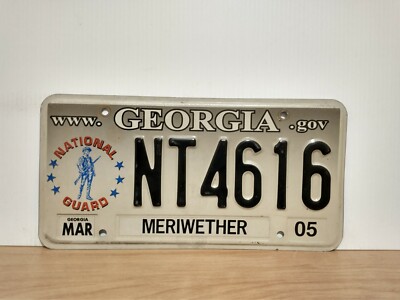 2005 Georgia NATIONAL GUARD License Plate Tag Original | eBay