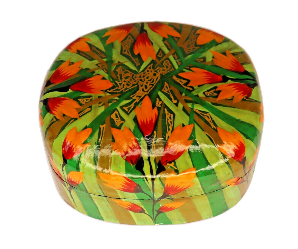 Handcrafted Kashmiri Paper Mache Multipurpose Storage Jewellery Trinket ...