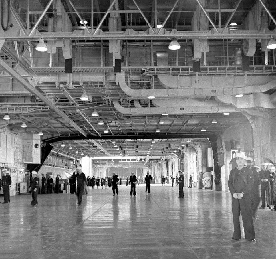 WW2 Photo WWII USS Hornet Hanger Deck 1941 CV-8 US Navy Aircraft ...