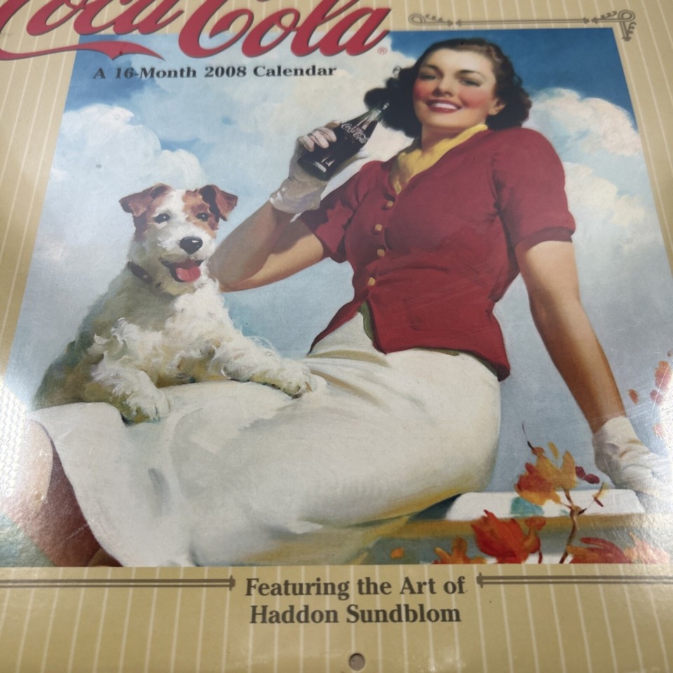 2008 Coca Cola 16 Month Calendar Featuring Art by Haddon Sundblom ...